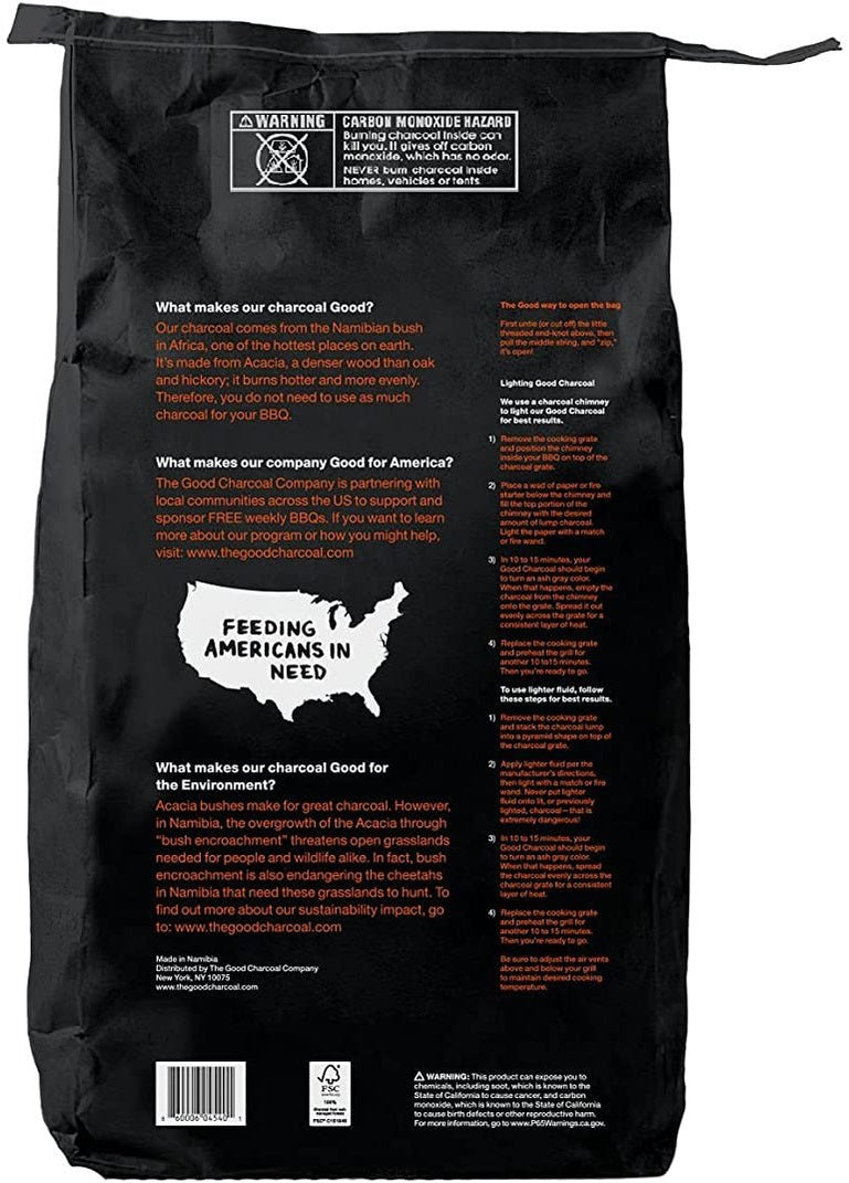 The Good Charcoal Company Premium Acacia Hardwood Lump Charcoal, 15.4 ...