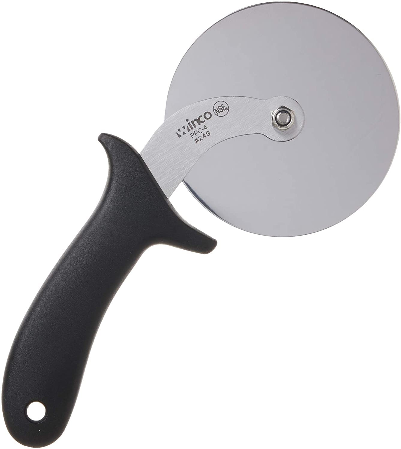 Winco PPC-4 Winware Commercial Pizza Cutter 4-Inch Blade Black Handle,